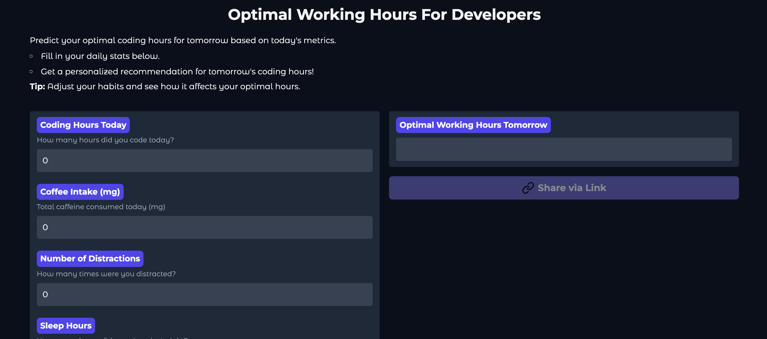 Developer Optimal Hours